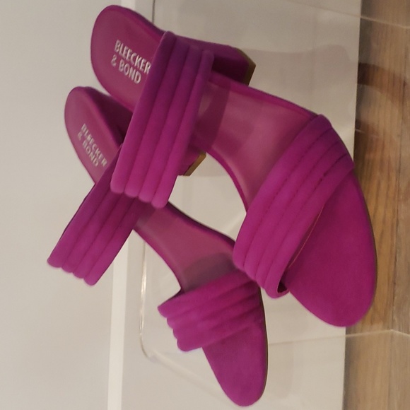 Bleecker & Bond | Shoes | Nwot Bleecker Bond Violet Double Strap Block ...